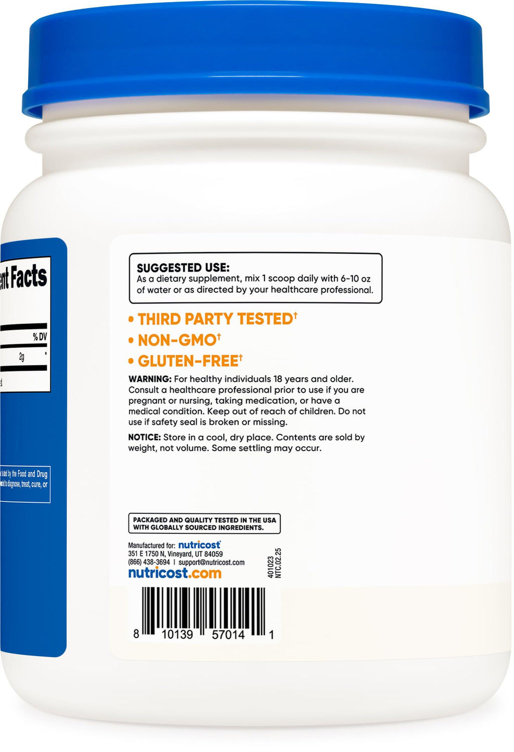 Versatile taurine for smoothies and shakes