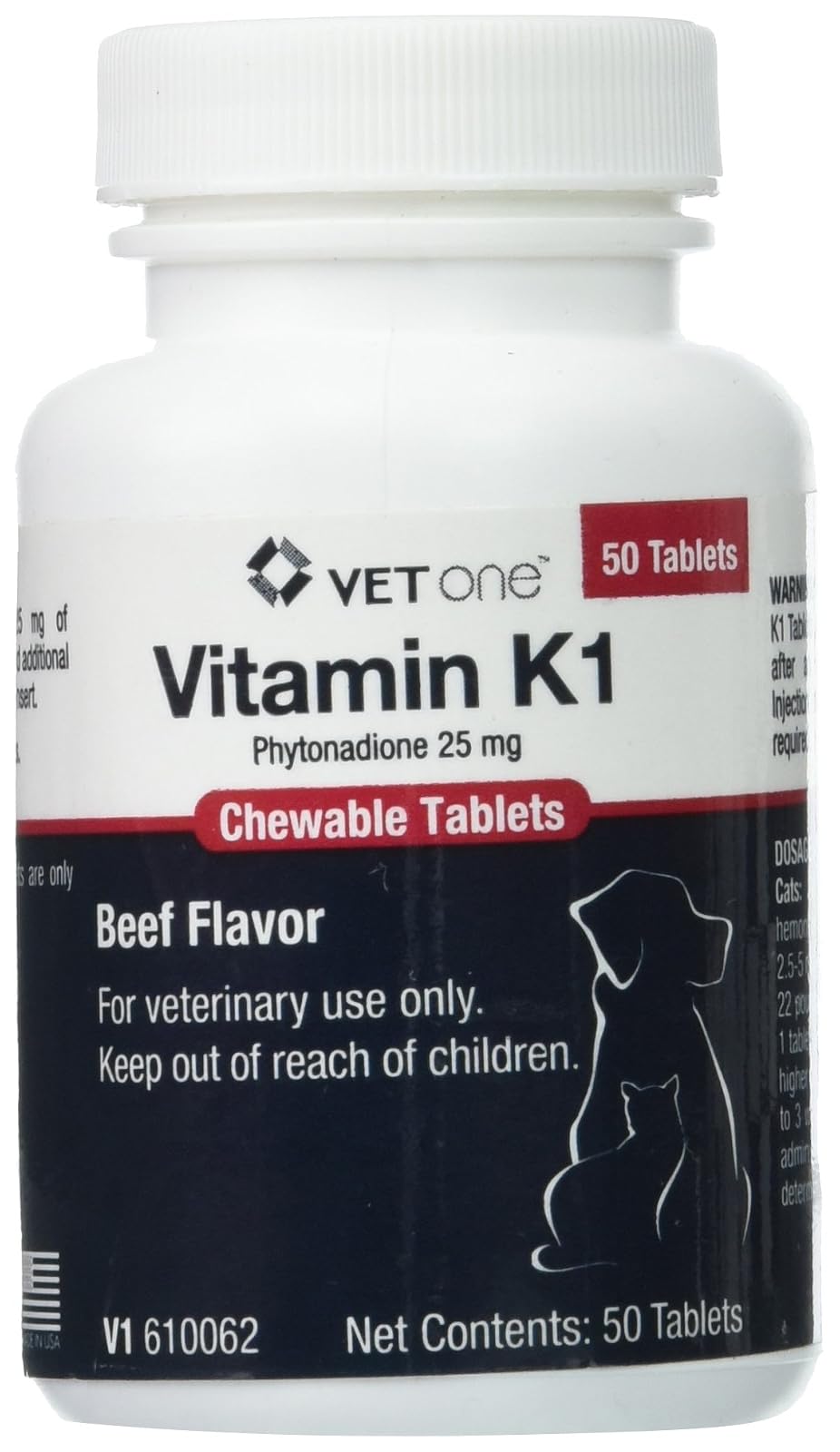 Vet One Vitamin K1 chewable tablets for pets