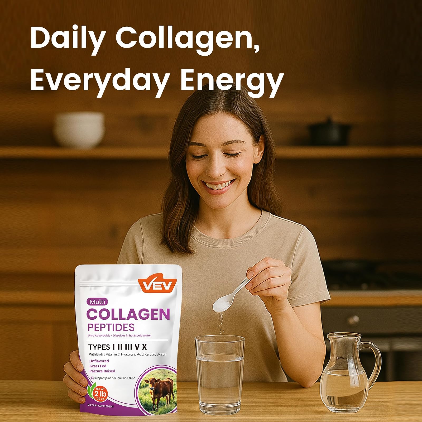 VEV collagen peptides for wellness