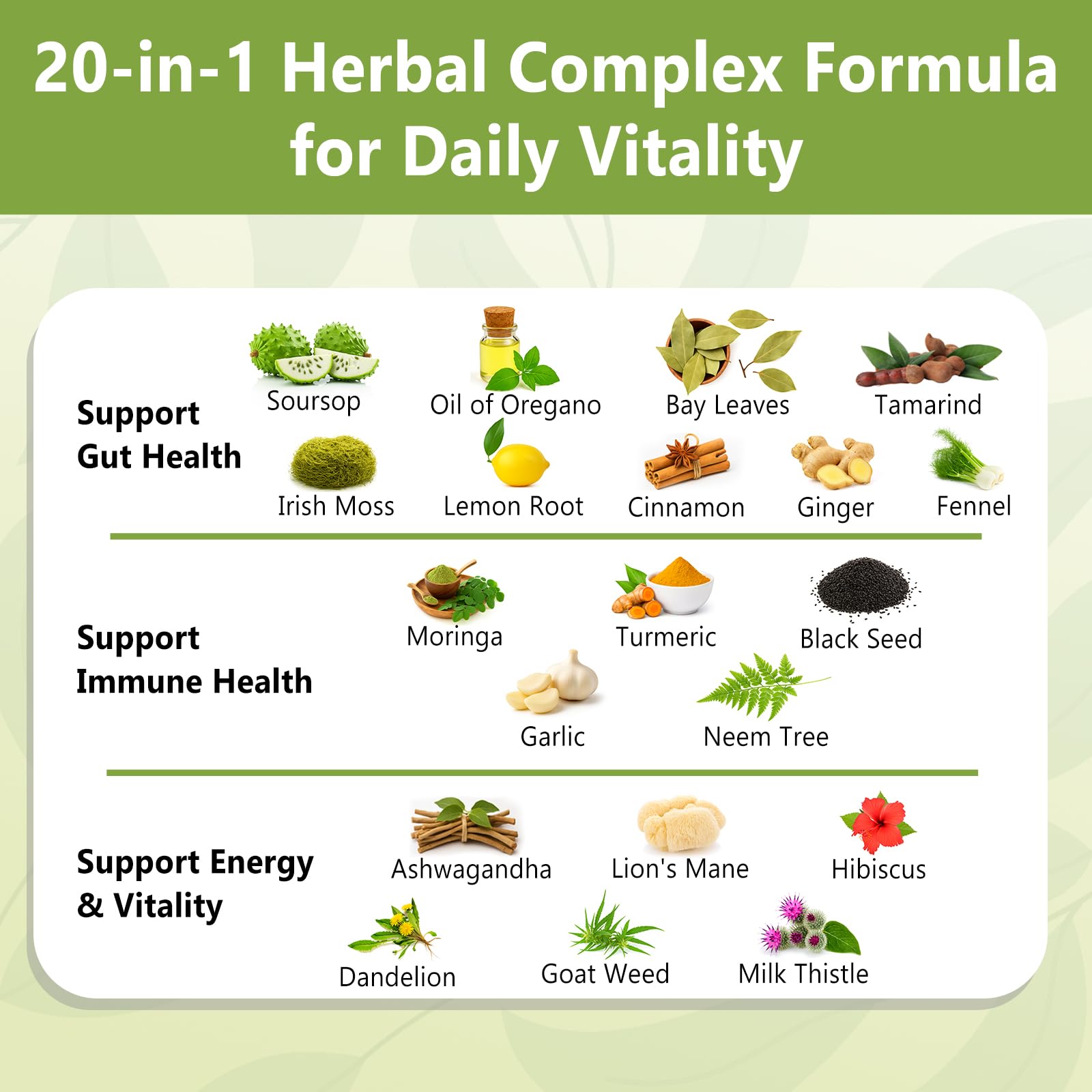 VEV herbal blend for vitality