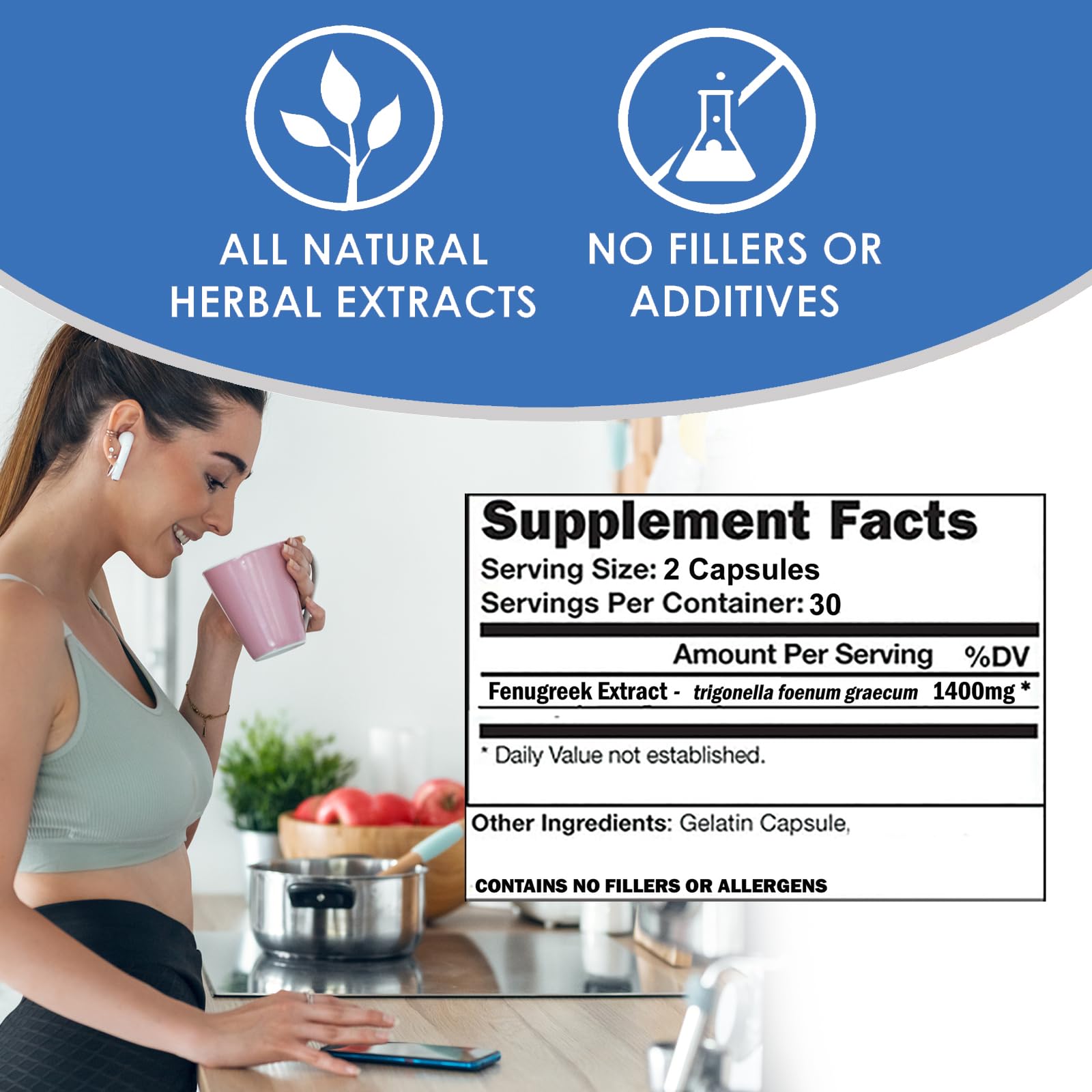 VH Nutrition Fenugreek for hormonal balance