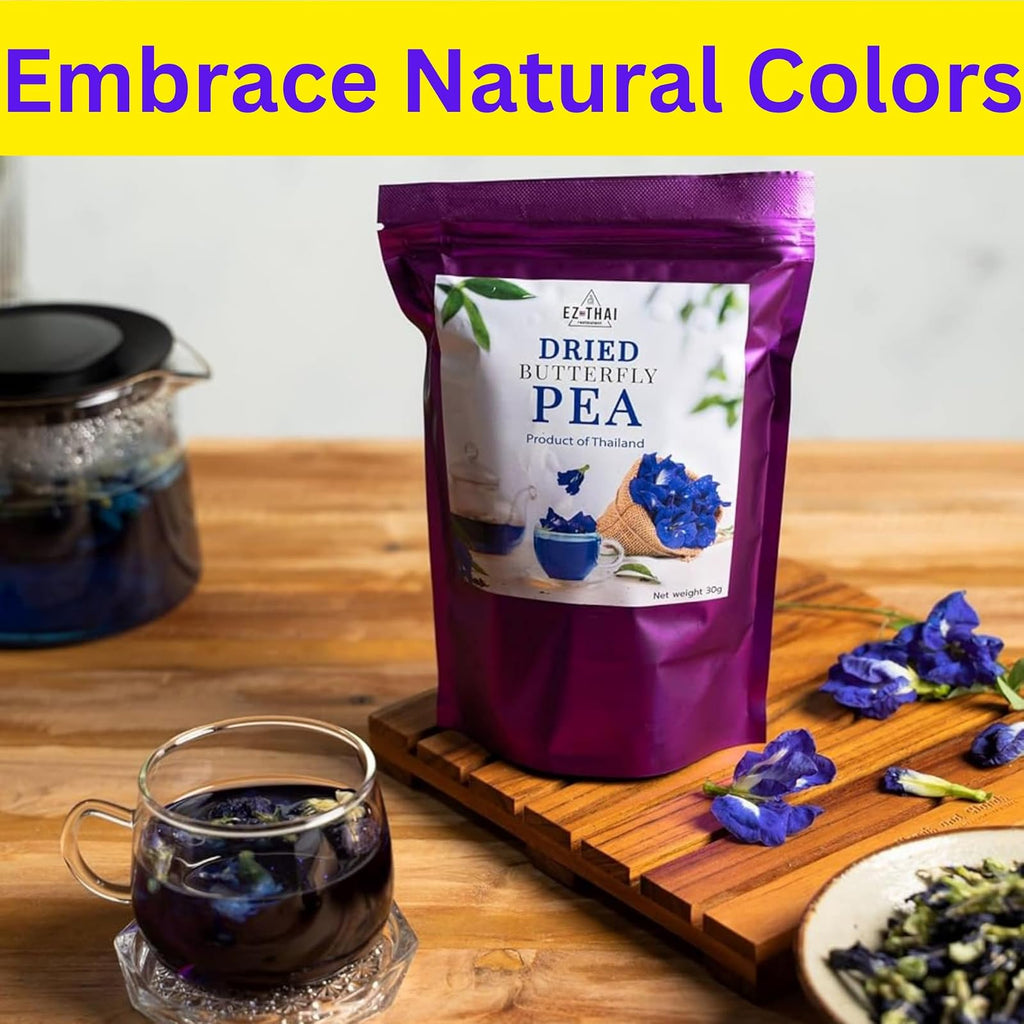 vibrant blue butterfly pea flower tea