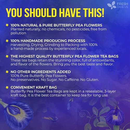 vibrant blue butterfly pea flower tea