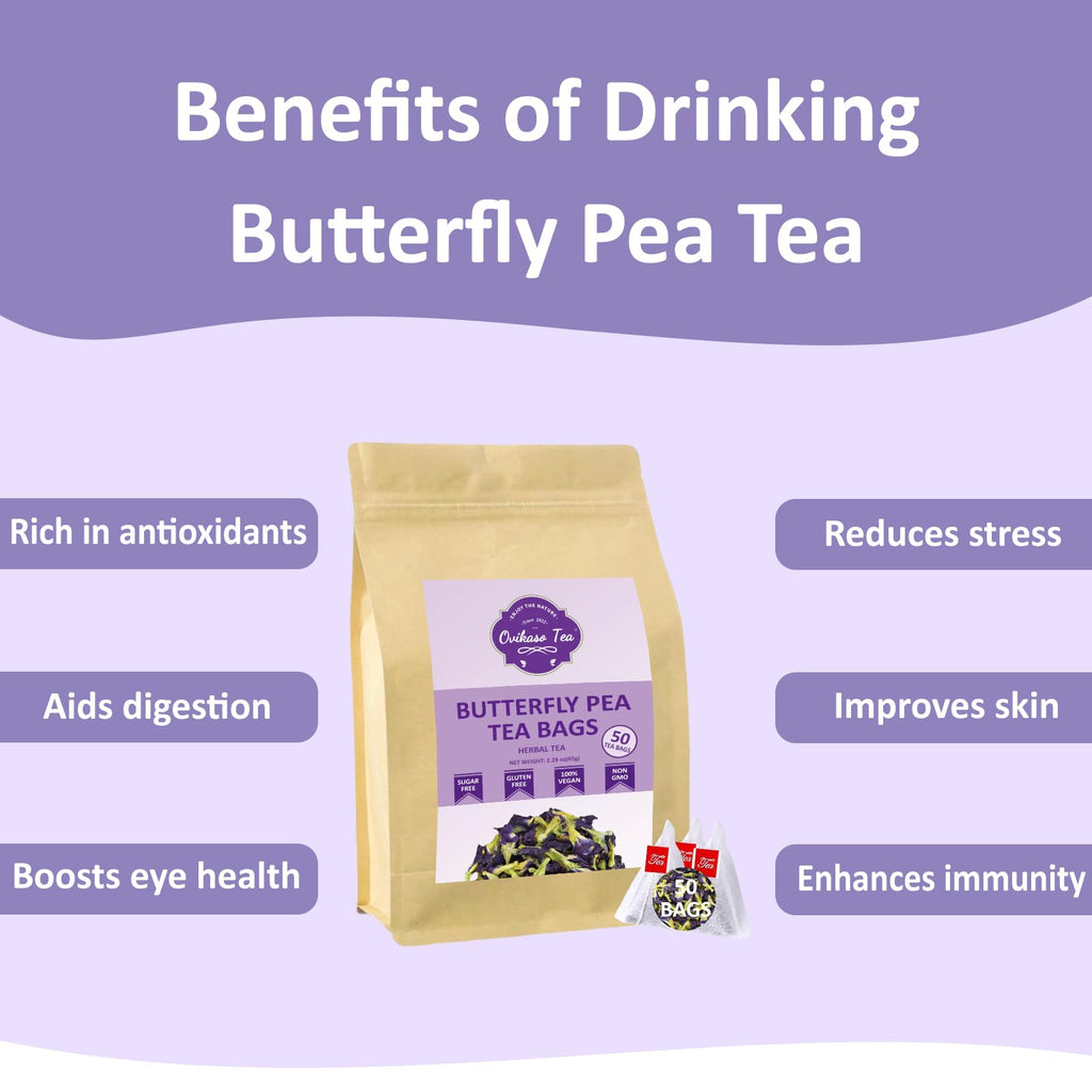 vibrant blue butterfly pea tea