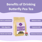vibrant blue butterfly pea tea