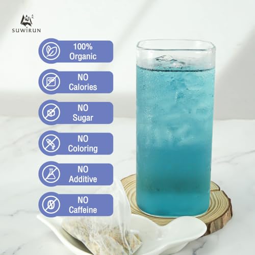 vibrant blue butterfly pea tea