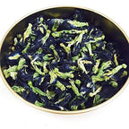 vibrant blue butterfly pea tea