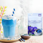 vibrant blue butterfly pea tea