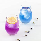 vibrant blue butterfly pea tea