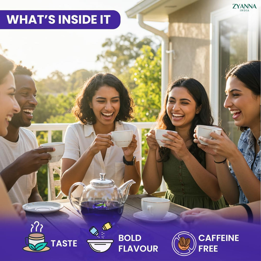 vibrant blue butterfly pea tea