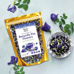 vibrant blue butterfly pea tea