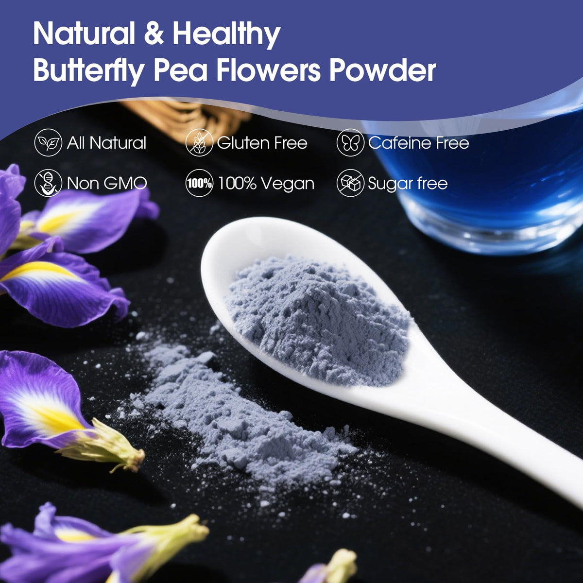 vibrant blue butterfly pea tea