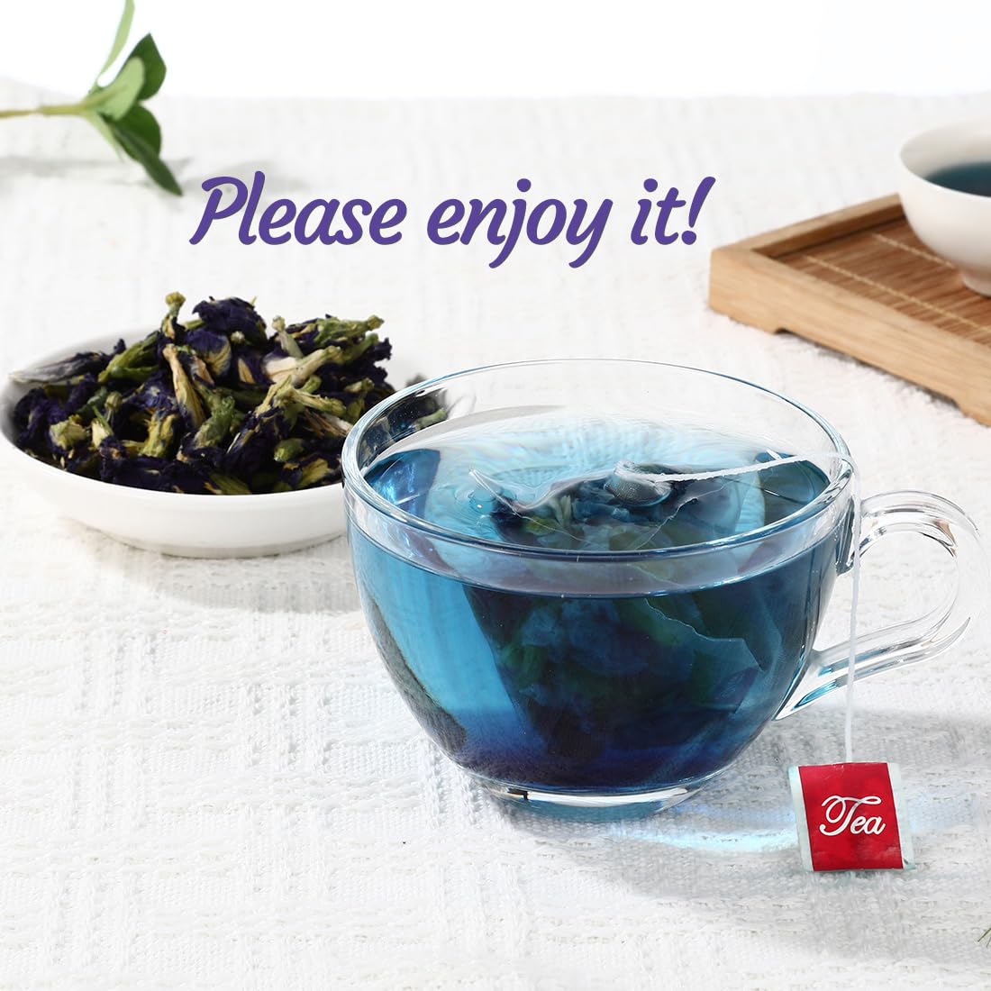 vibrant blue butterfly pea tea