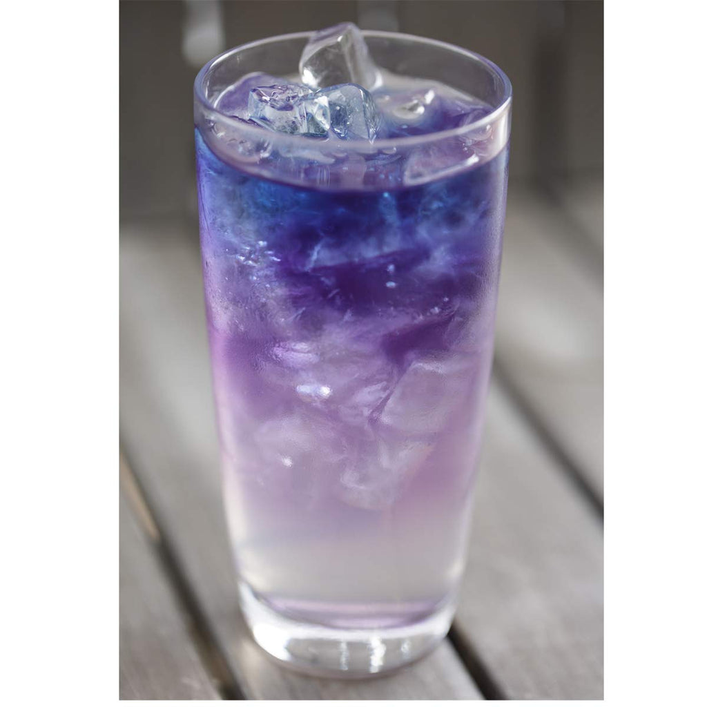 vibrant blue herbal detox tea