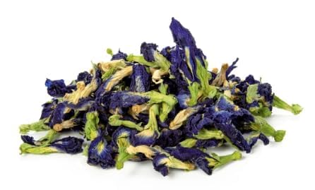 vibrant blue herbal tea infusion