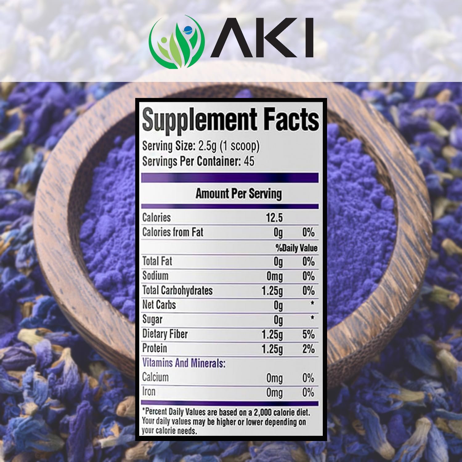 vibrant blue herbal tea powder