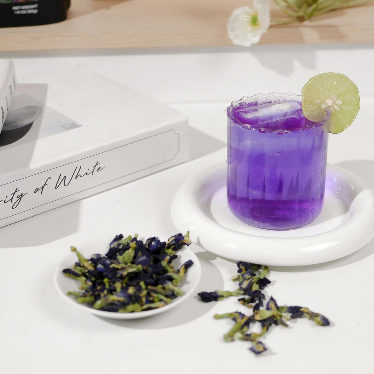 vibrant butterfly pea flower infusion