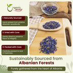 vibrant cornflower blue tea infusion