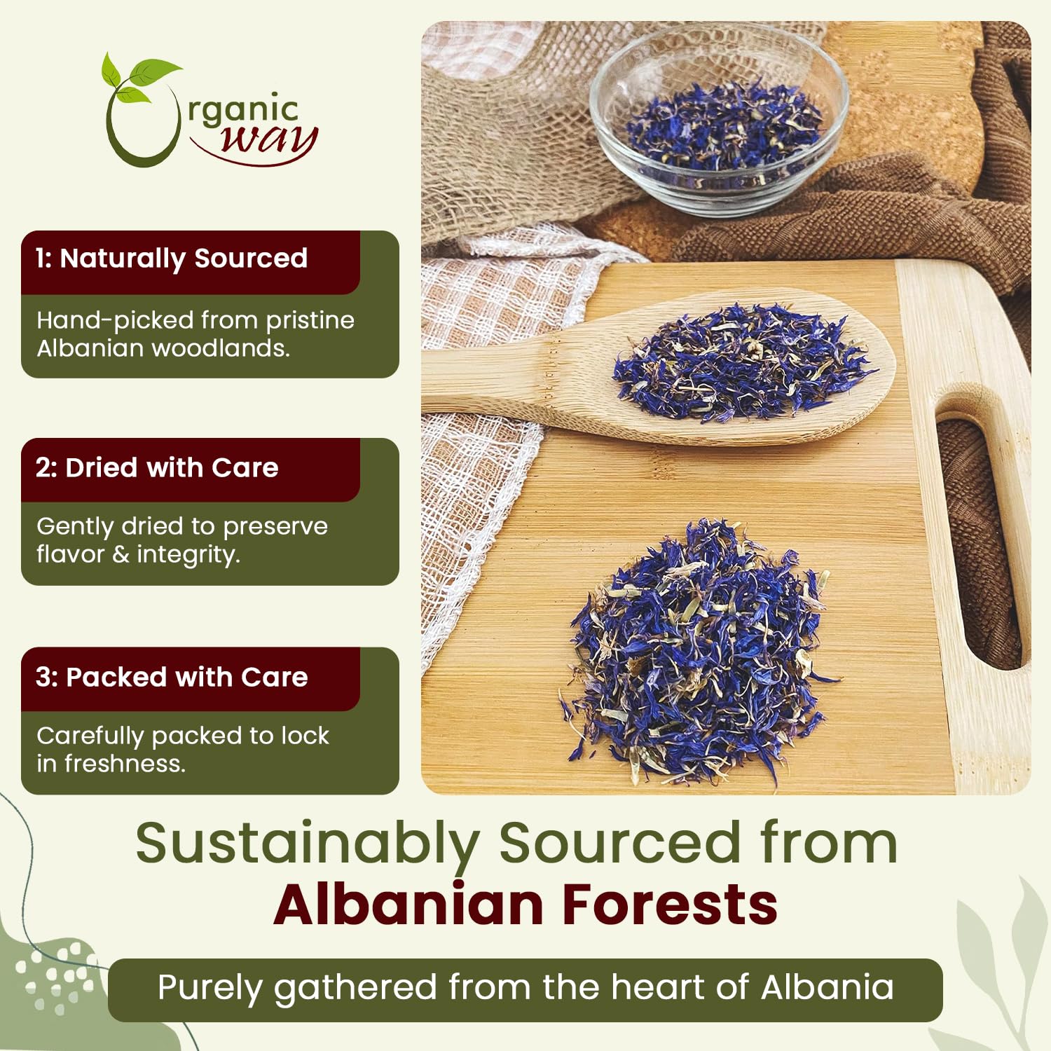 vibrant cornflower blue tea infusion