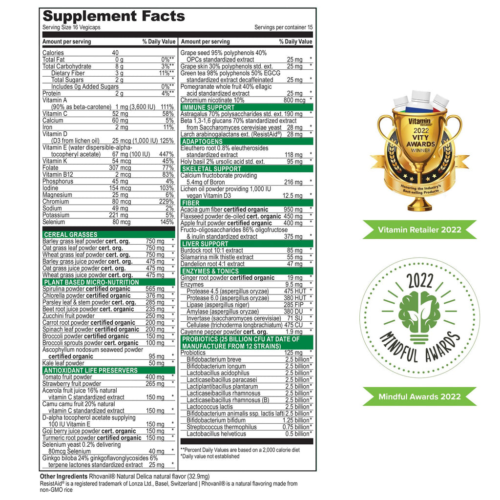 Vibrant Health vegan spirulina supplements