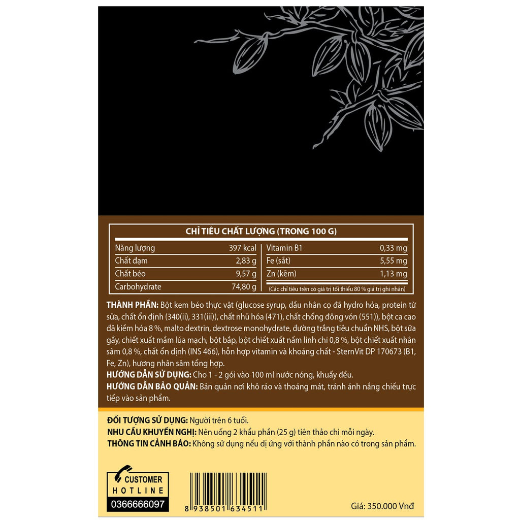 Vietnamcacao ginseng for wellness support