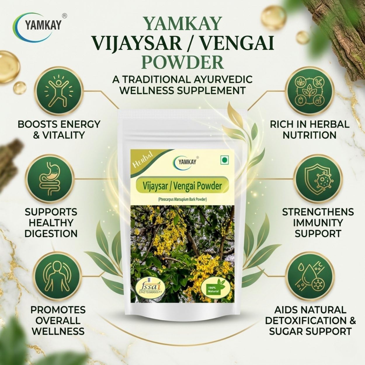Vijaysar Vengai bark powder dosage