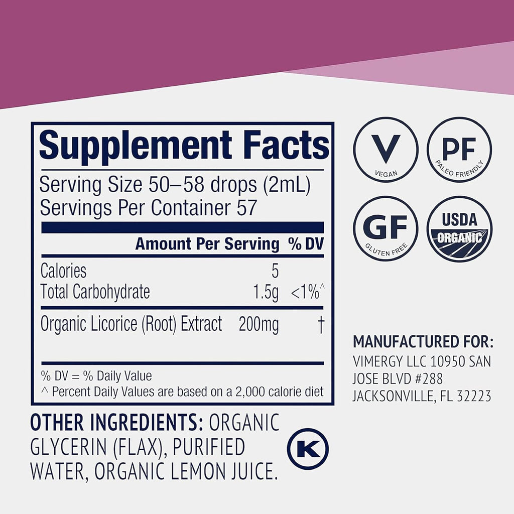 Vimergy herbal licorice root liquid