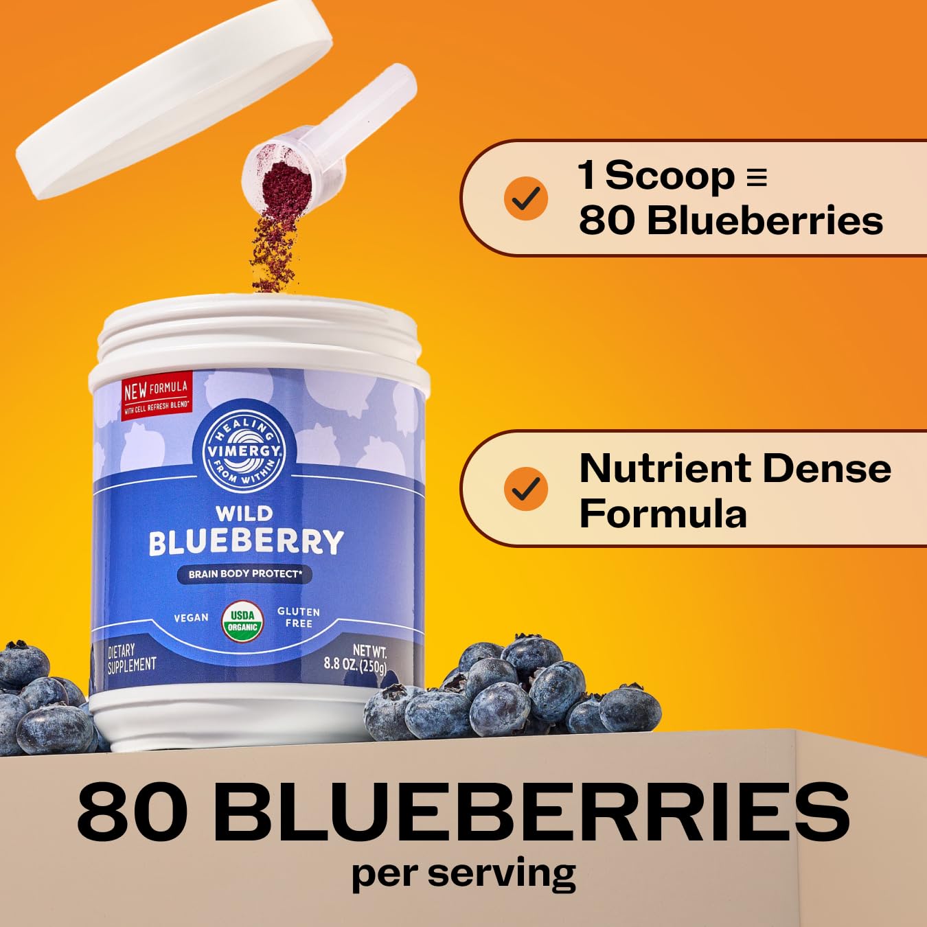Vimergy wild blueberry powder for energy