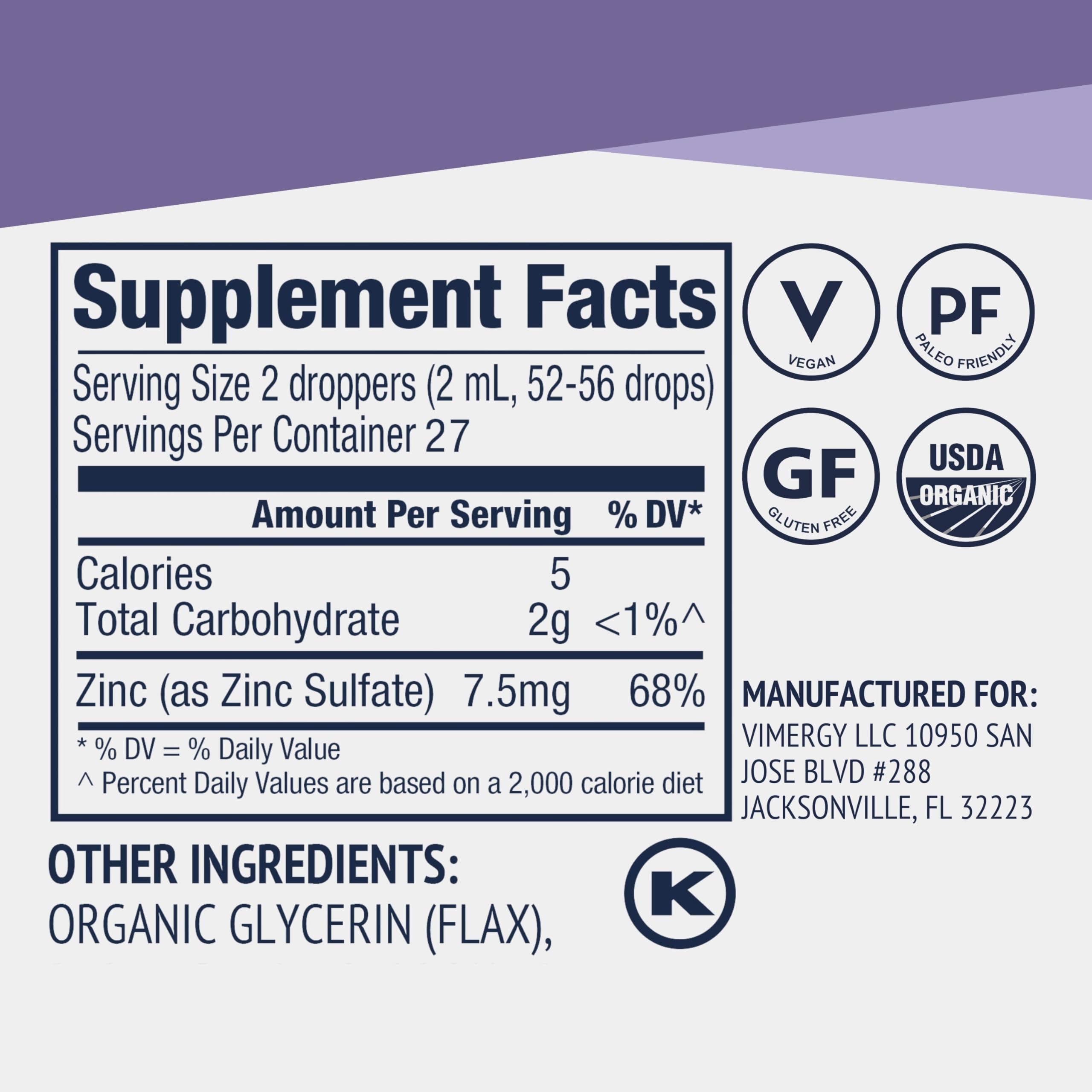 VIMERGY zinc for enhanced vitality