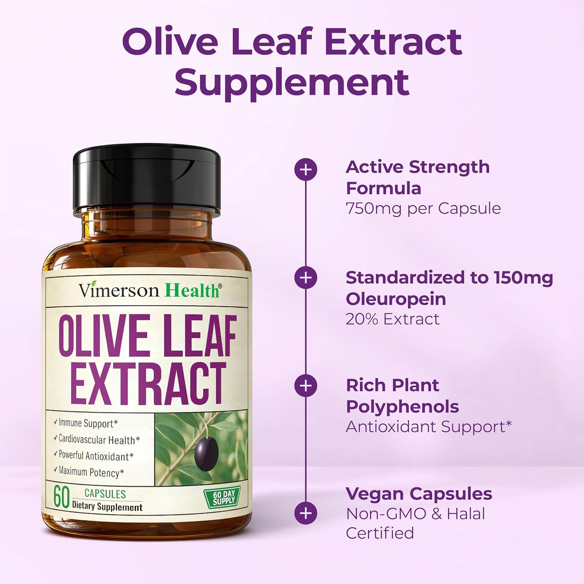 Vimerson Health herbal Olive Leaf capsules