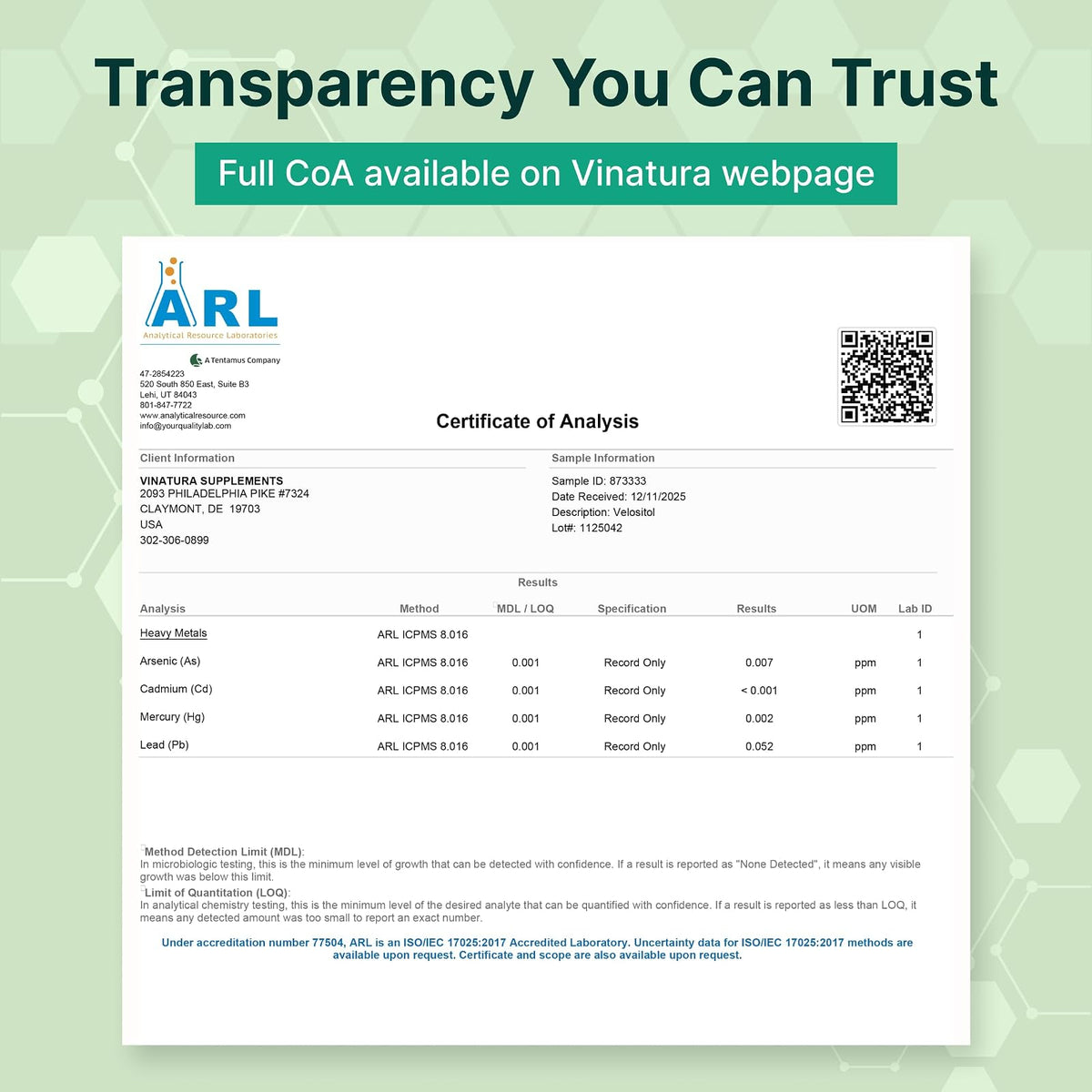 VINATURA Velositol for optimal health