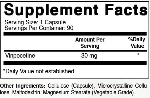 Vinpocetine capsules for enhanced focus