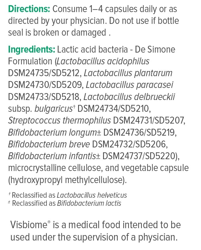 Visbiome probiotics for balanced digestion