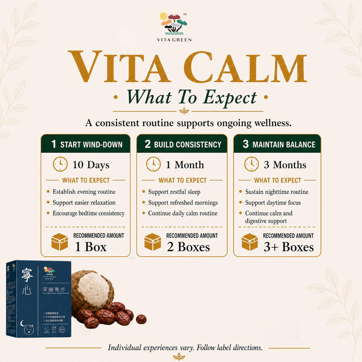 Vita Calm capsules for restful nights