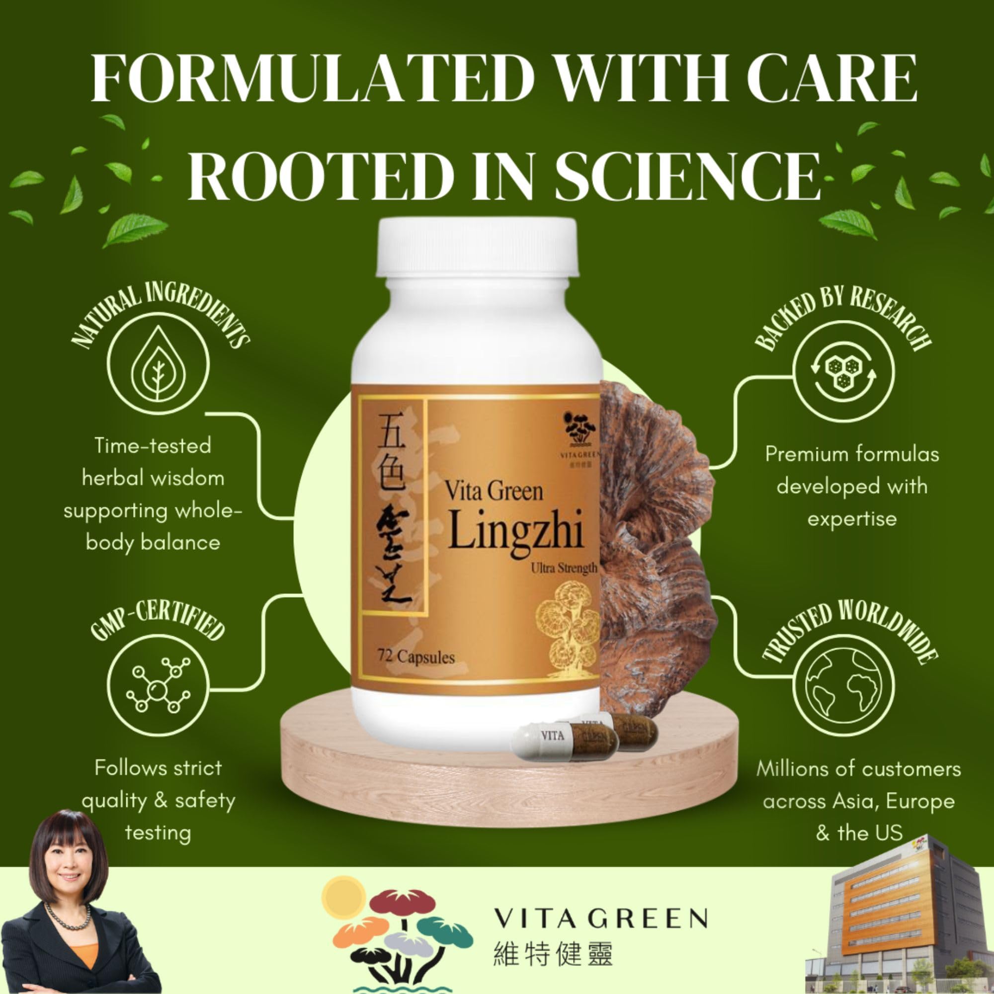 Vita Green mushrooms for vitality