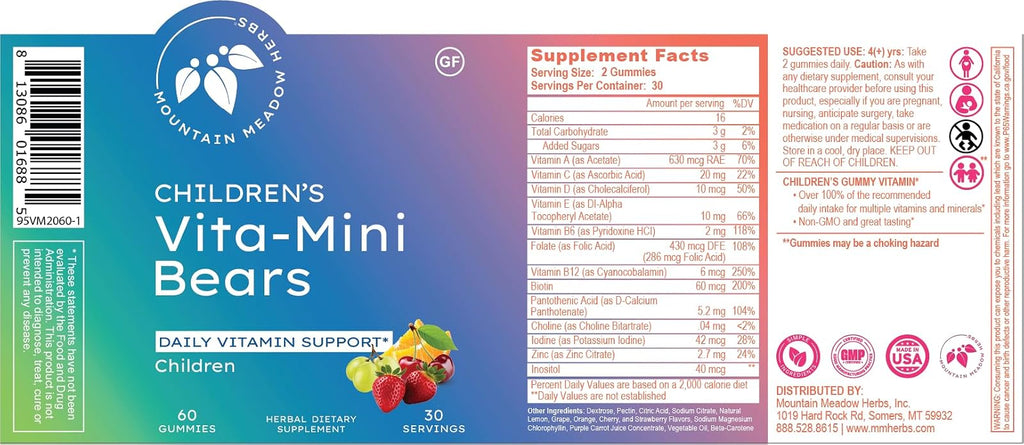 Vita-Mini Bears for healthy development