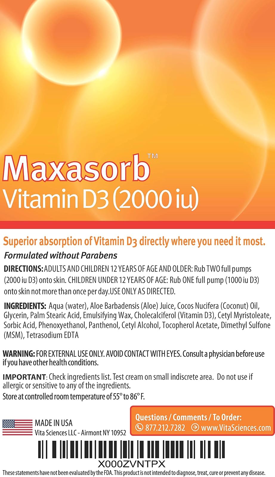 Vita Sciences Vitamin D3 cream application