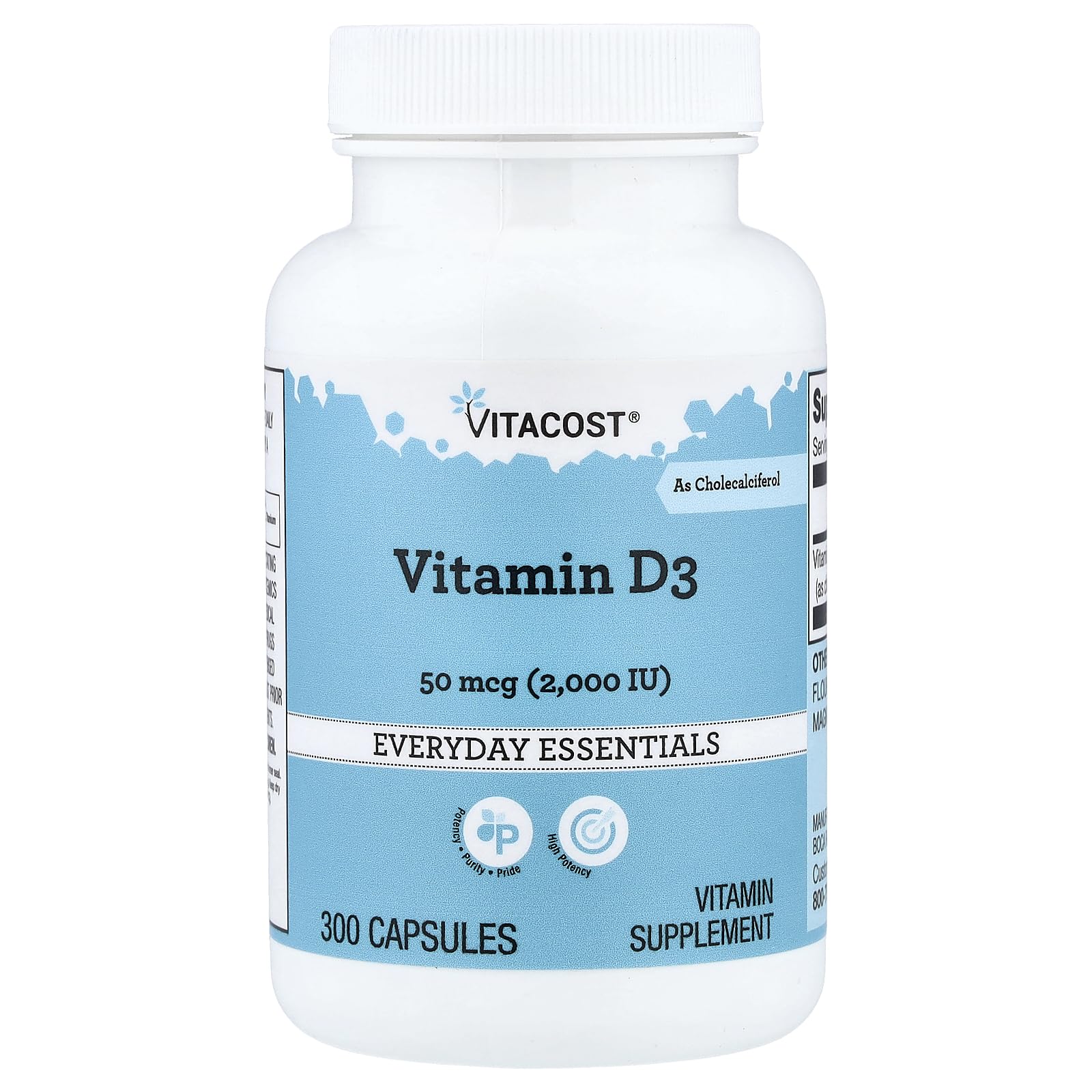 Vitacost Vitamin D3 2000 IU capsules