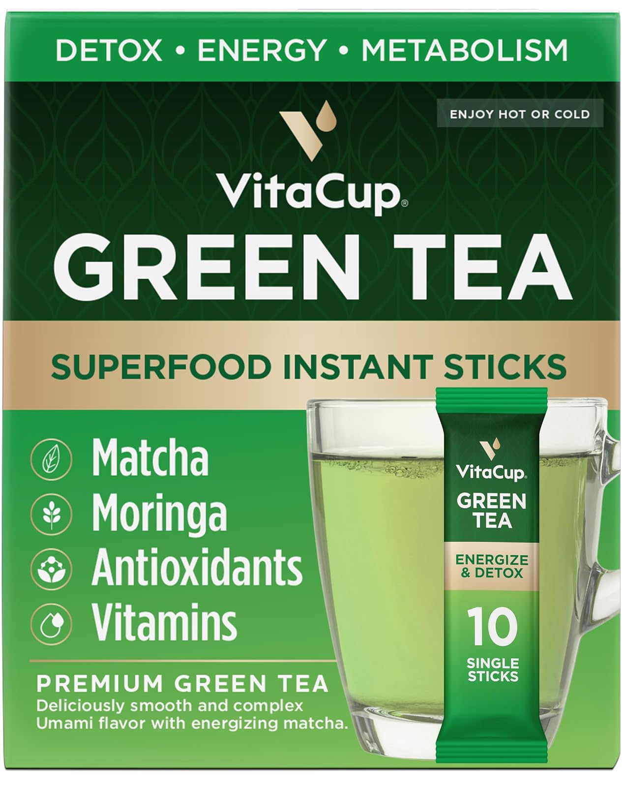 VitaCup green tea instant packets