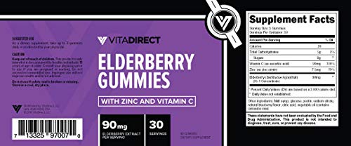 VitaDirect elderberry gummies with antioxidants