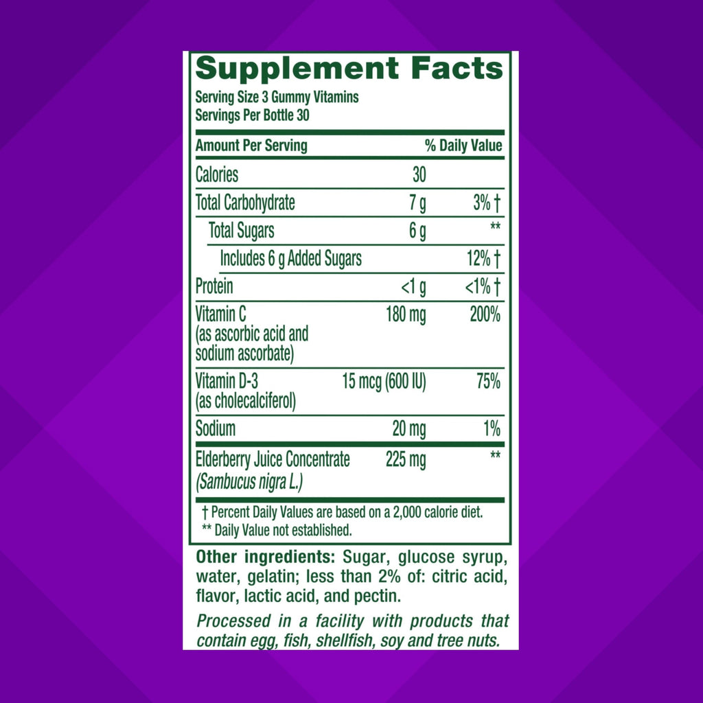 vitafusion elderberry gummies for cold season
