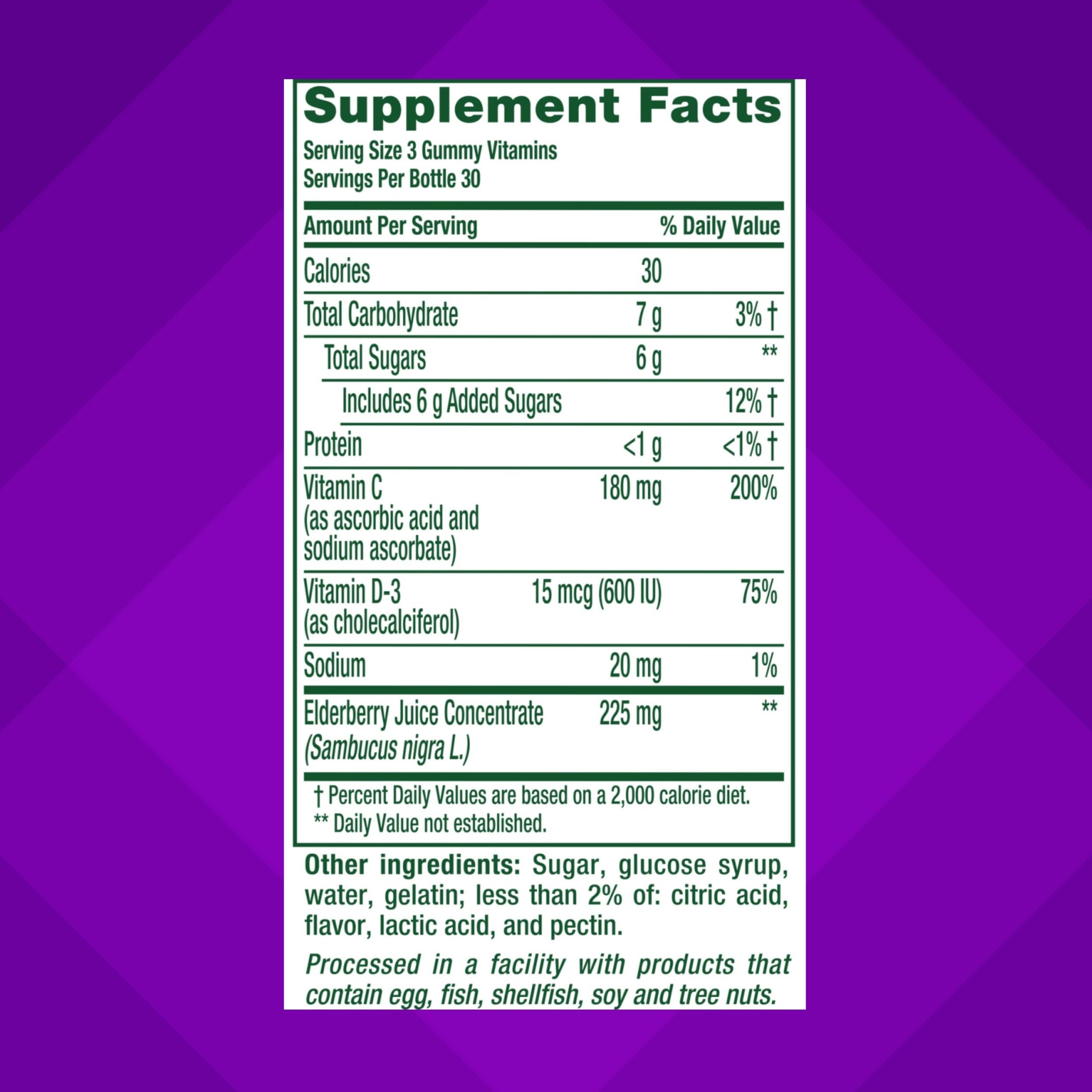 Vitafusion elderberry gummies for seasonal health