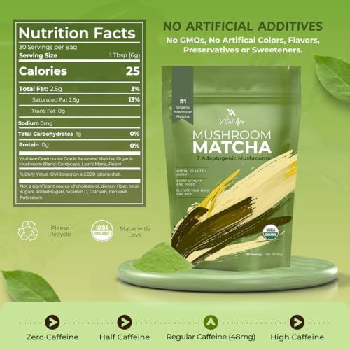 Vital Ace matcha with mushrooms