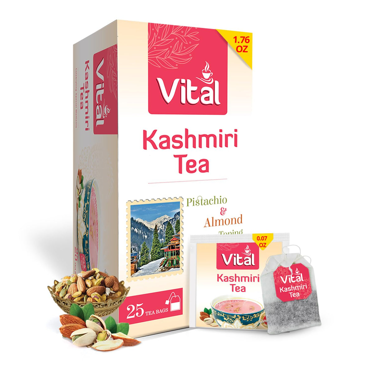 Vital green tea bags with pistachio