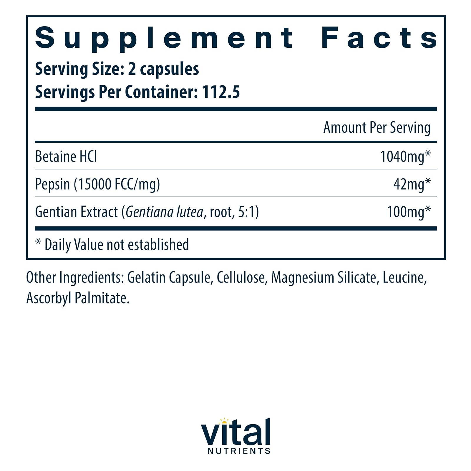 Vital Nutrients digestive health capsules
