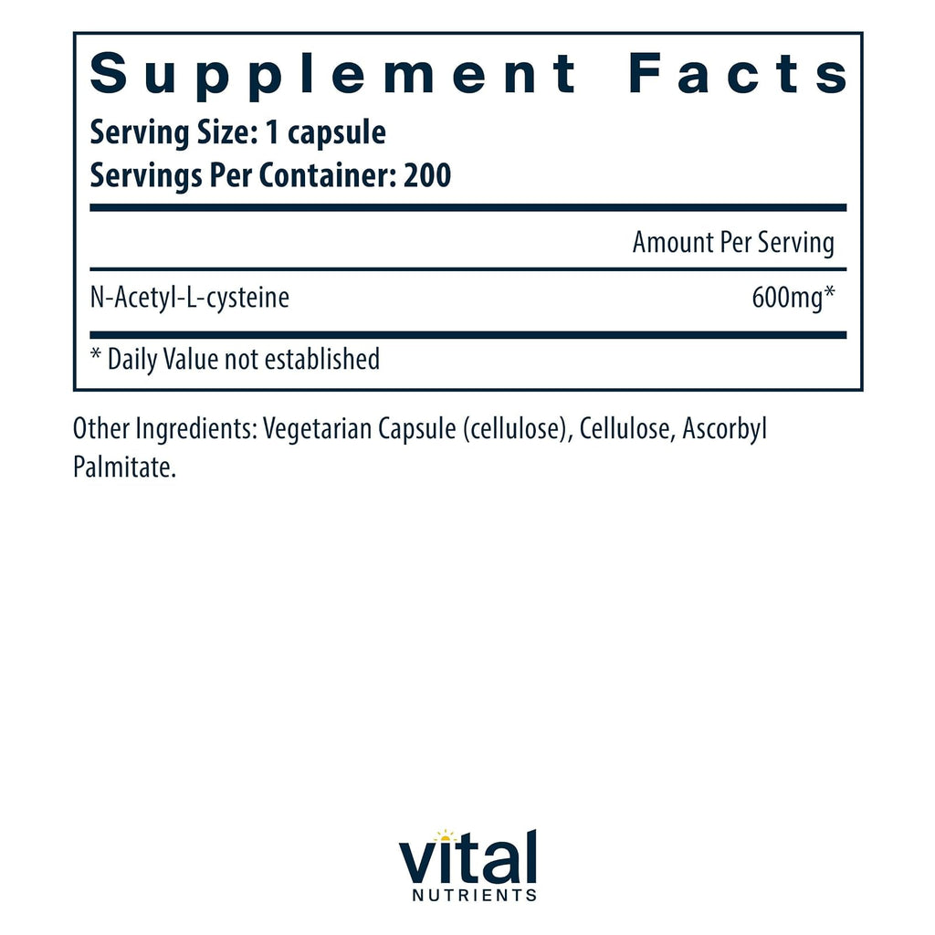 Vital Nutrients NAC capsules