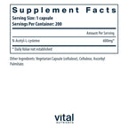 Vital Nutrients NAC capsules
