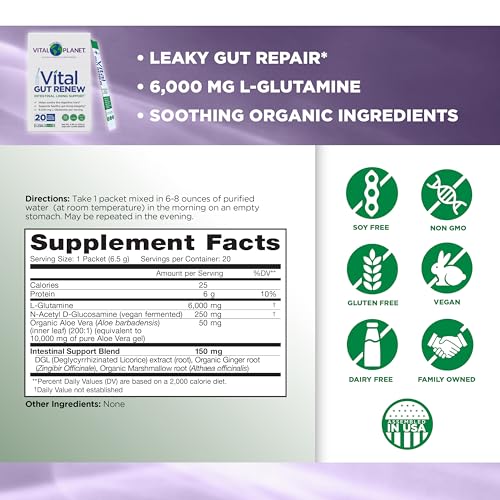 Vital Planet l-glutamine single serve packs