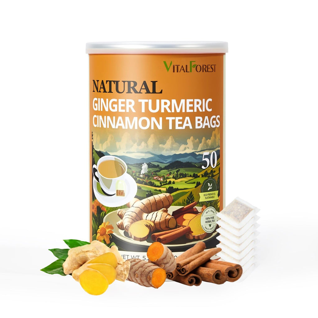 Vitalforest turmeric ginger cinnamon tea bags