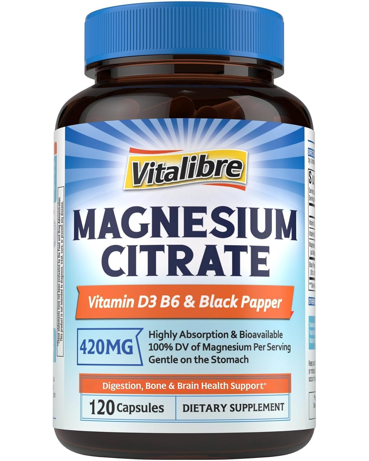 Vitalibre magnesium citrate capsules for relaxation
